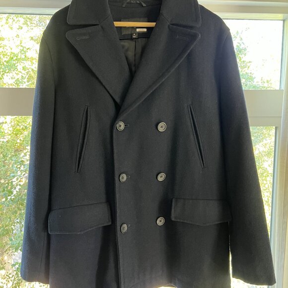 Banana Republic | Jackets & Coats | Mens Italian Wool Pea Coat Navy ...